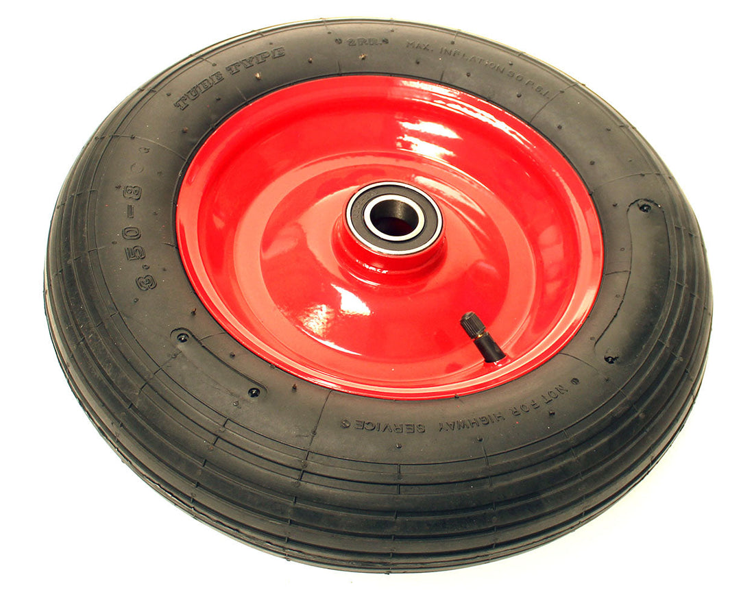 Steel Rim Pneumatic Wheel- 350-8- Bent Valve – Zip North